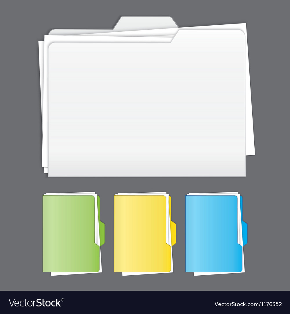 Colorful tabbed folder set Royalty Free Vector Image