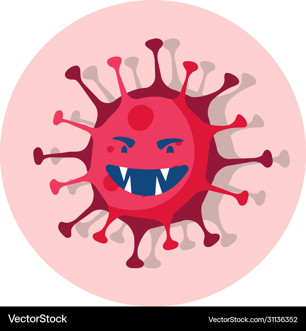 Covid19 pandemic particle comic character Vector Image