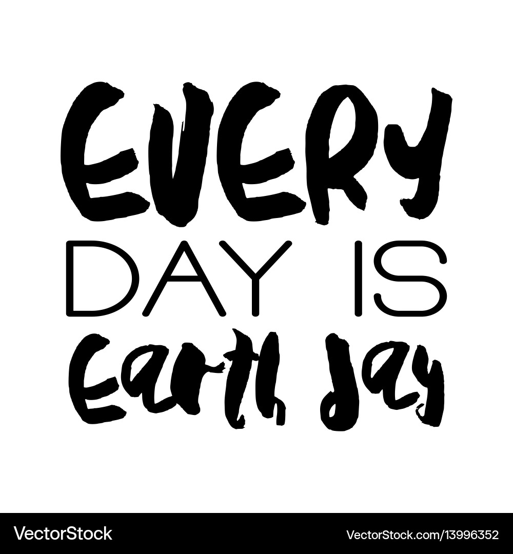 Earth day concept - decorative handdrawn lettering