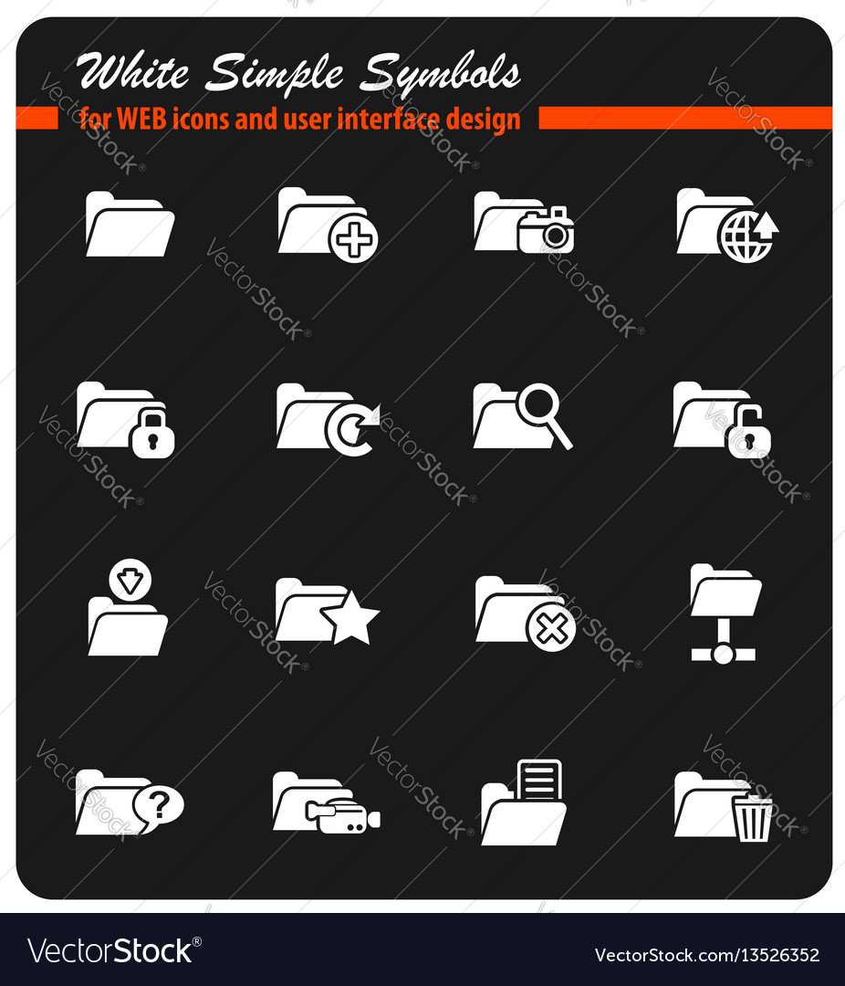 Folder icon set Royalty Free Vector Image - VectorStock