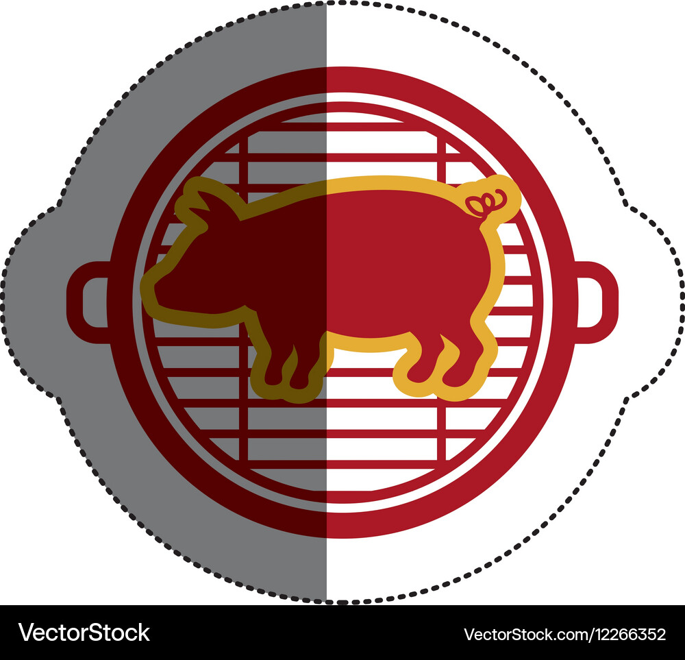Isolated grill and pork meat design Royalty Free Vector