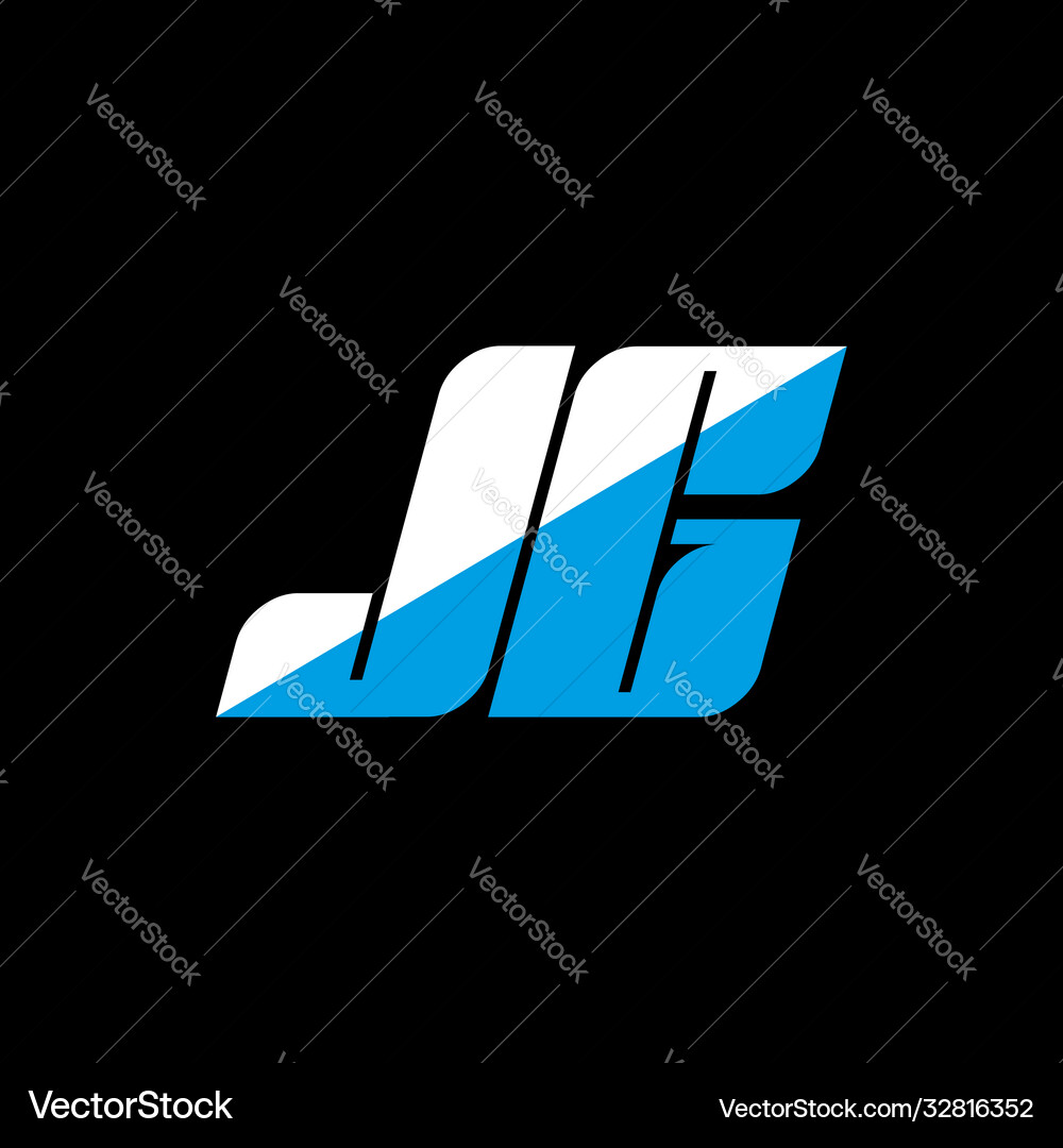 Jg letter logo design on black background Vector Image