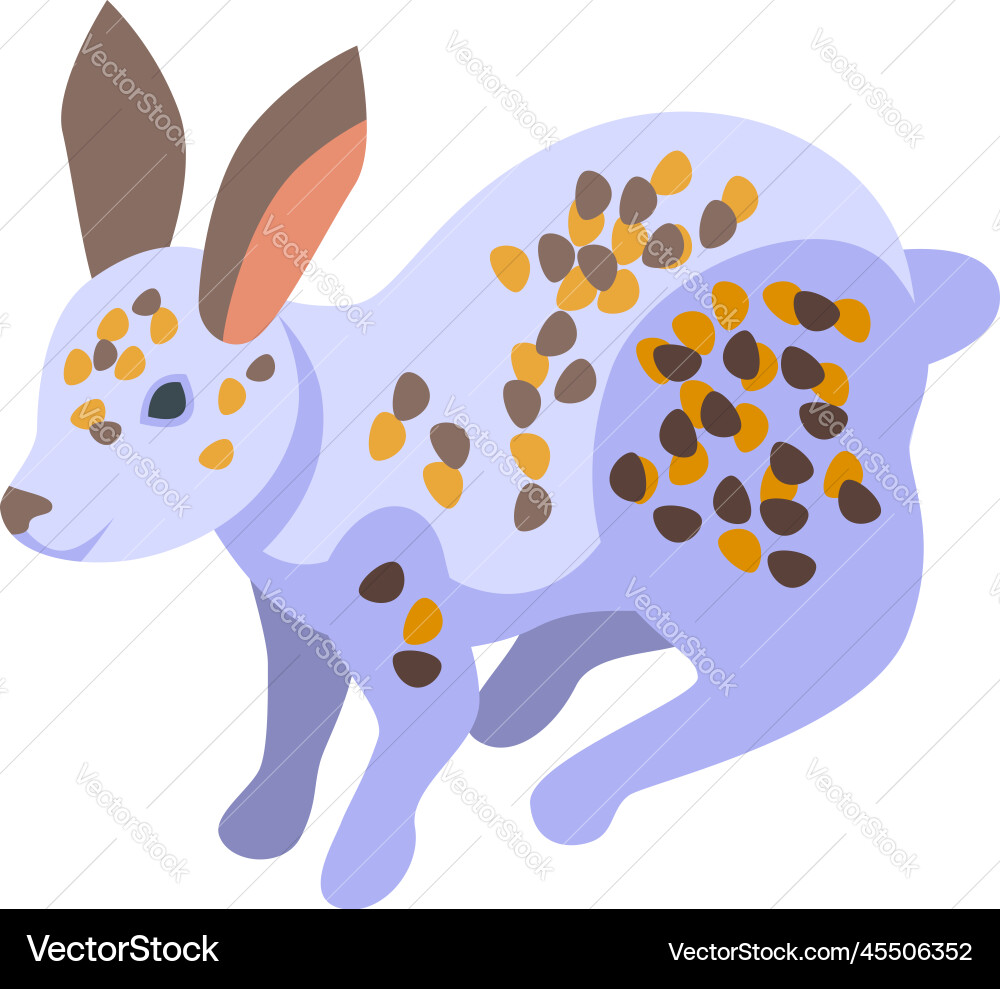 Rare rabbit icon isometric pet animal Royalty Free Vector