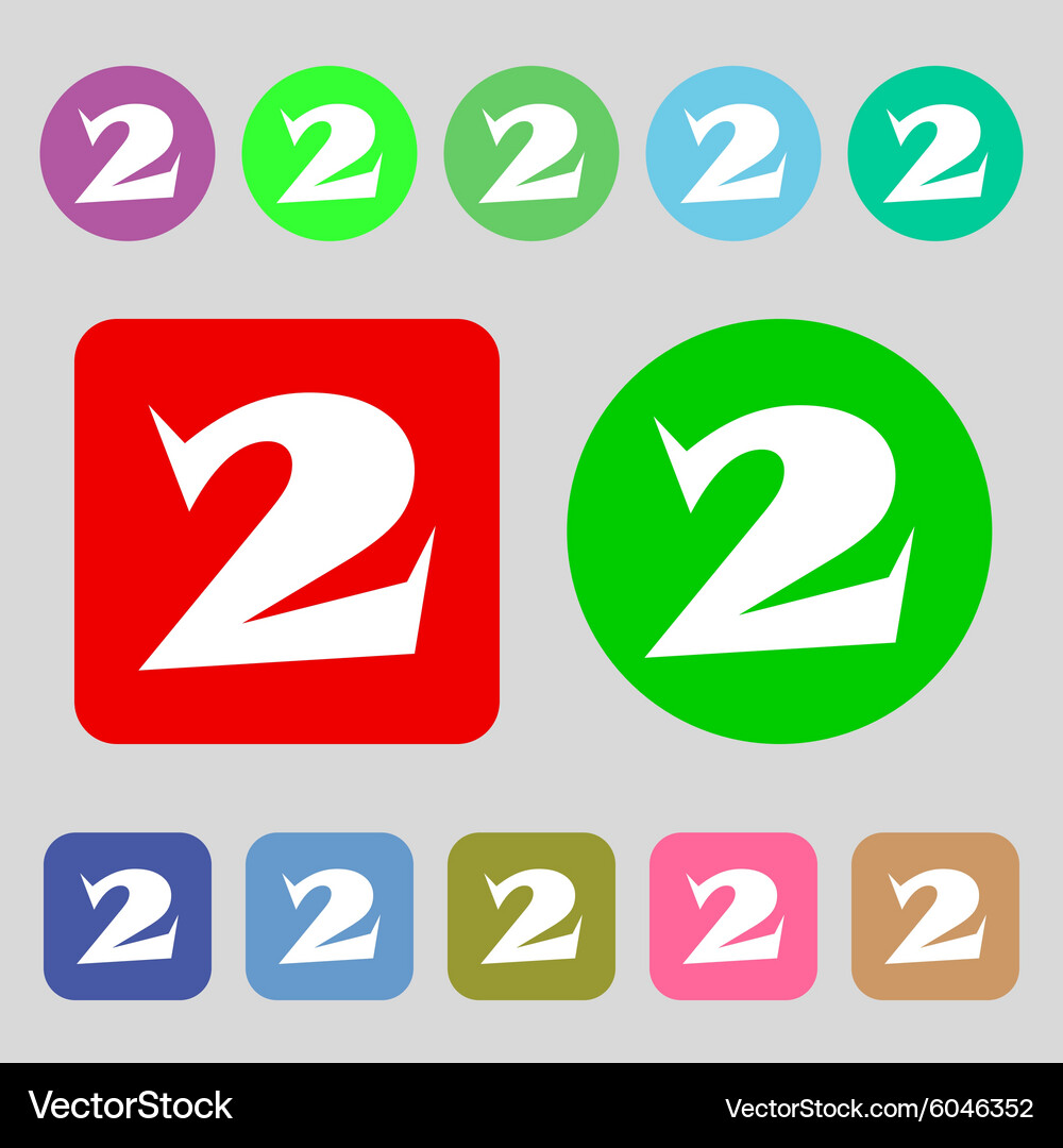 Second place award sign winner symbol step two 12 Vector Image