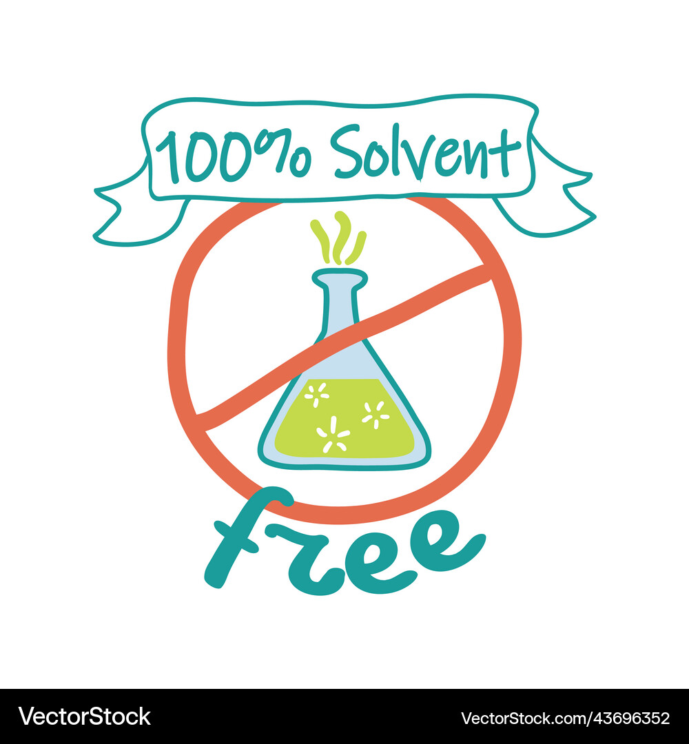 Solvent ingredient free in product package design Vector Image