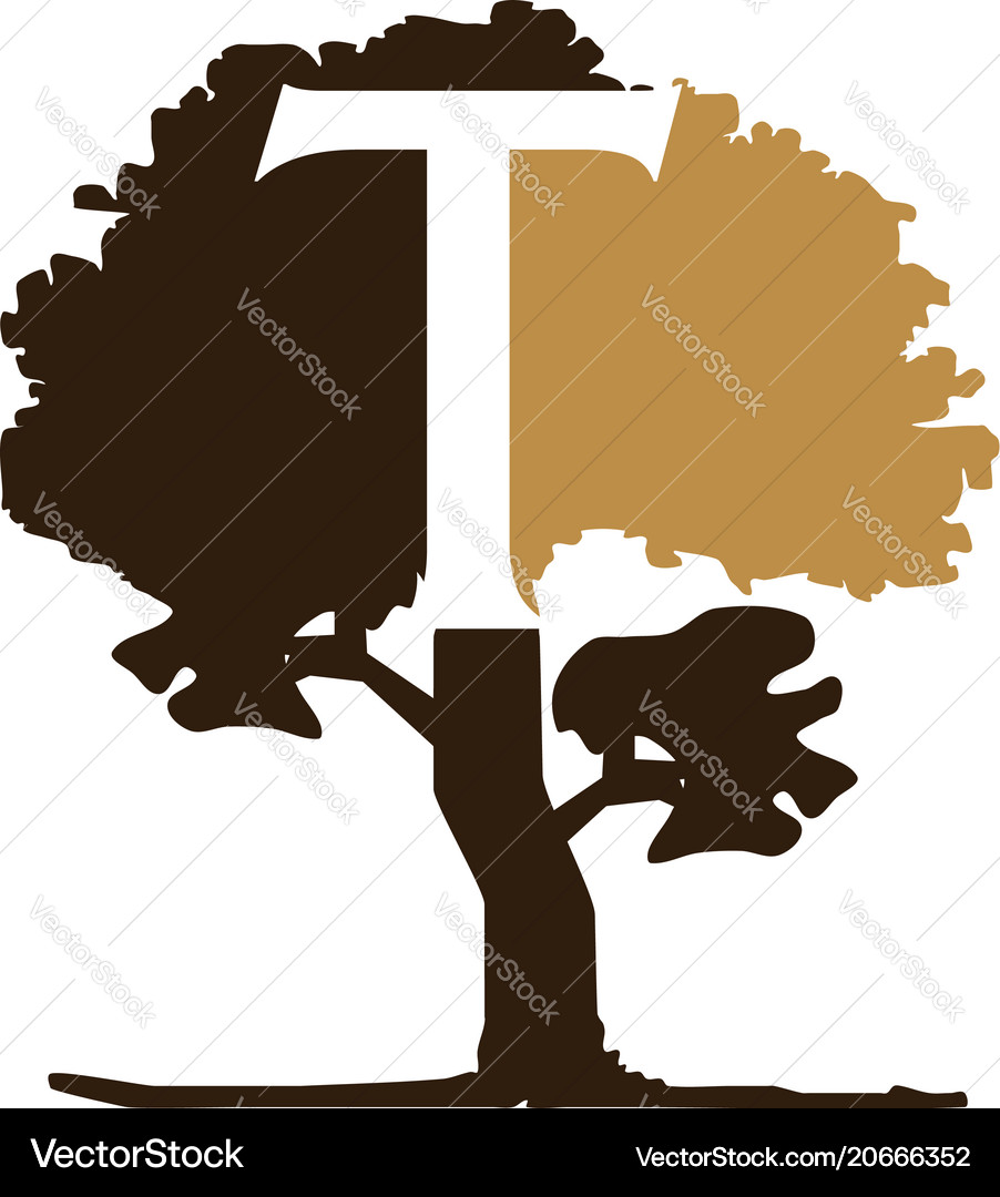 Tree Letter T Symbol Royalty Free Vector Image