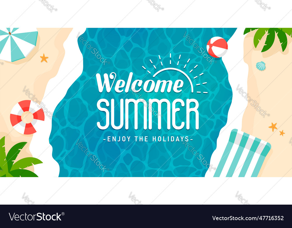 Welcome summer banner Royalty Free Vector Image