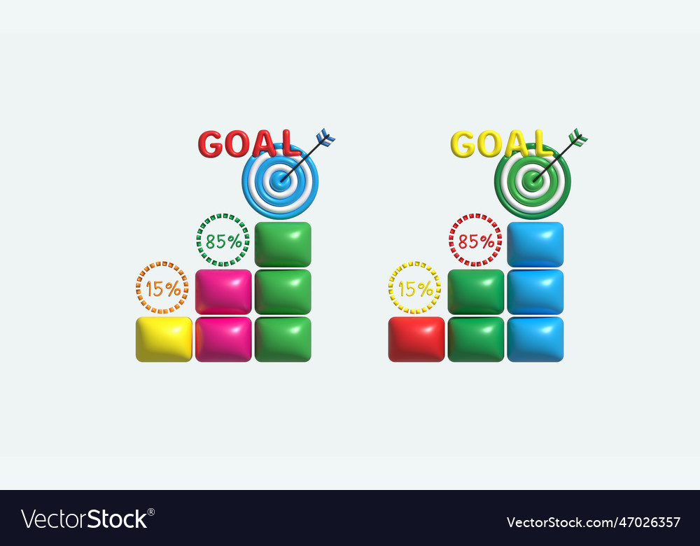 3d planning and setting business goals Royalty Free Vector