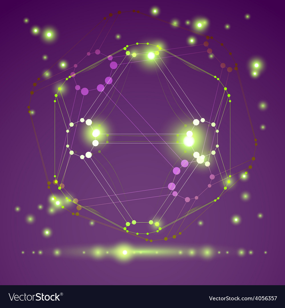 Abstract 3d Wireframe Object Design Element Vector Image