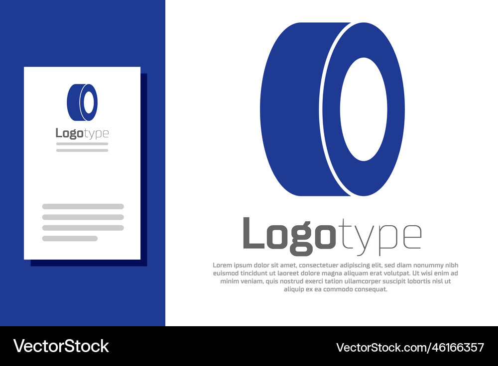 Blue car tire icon isolated on white background Vector Image