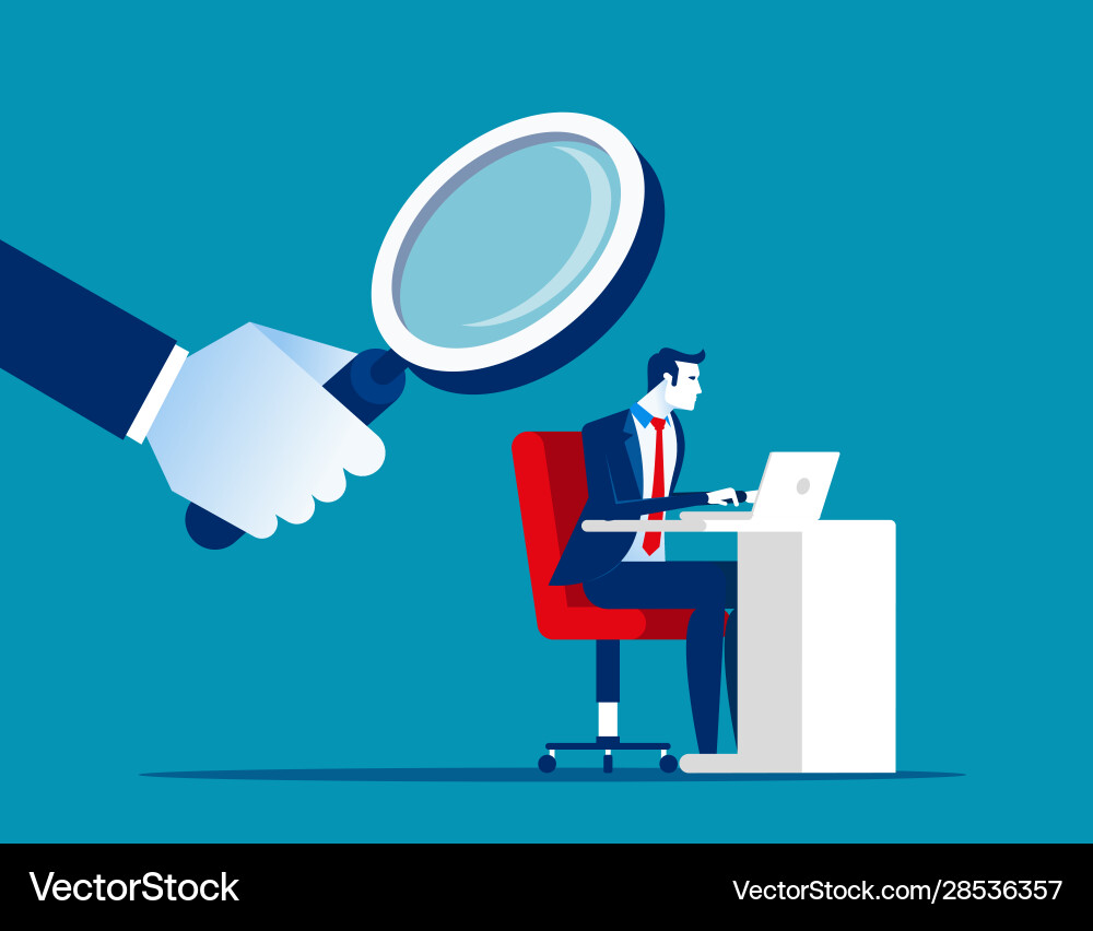 Boss is watching over employee concept business Vector Image