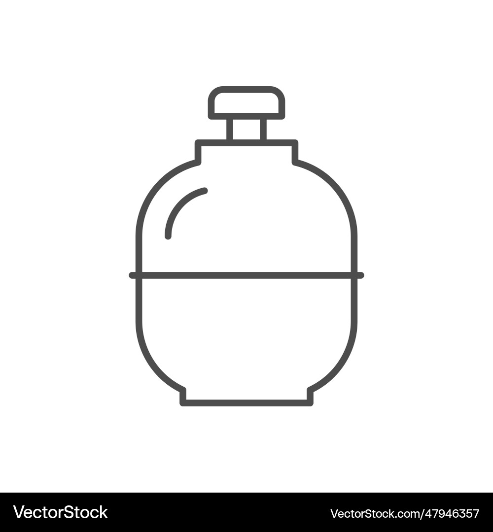 Gas cylinder line outline icon Royalty Free Vector Image
