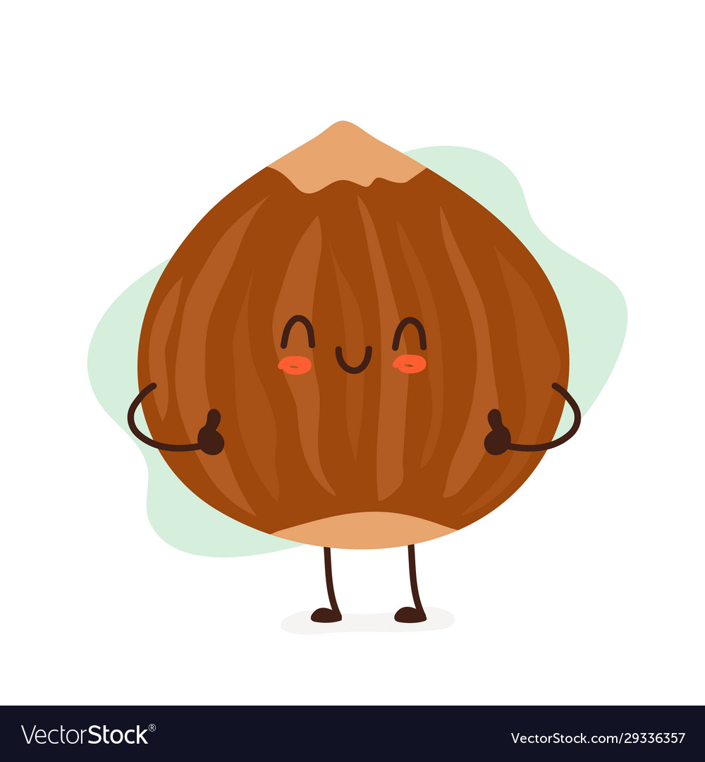 Happy smiling funny cute hazelnut Royalty Free Vector Image Happy smiling funny cute hazelnut Royalty Free Vector Image