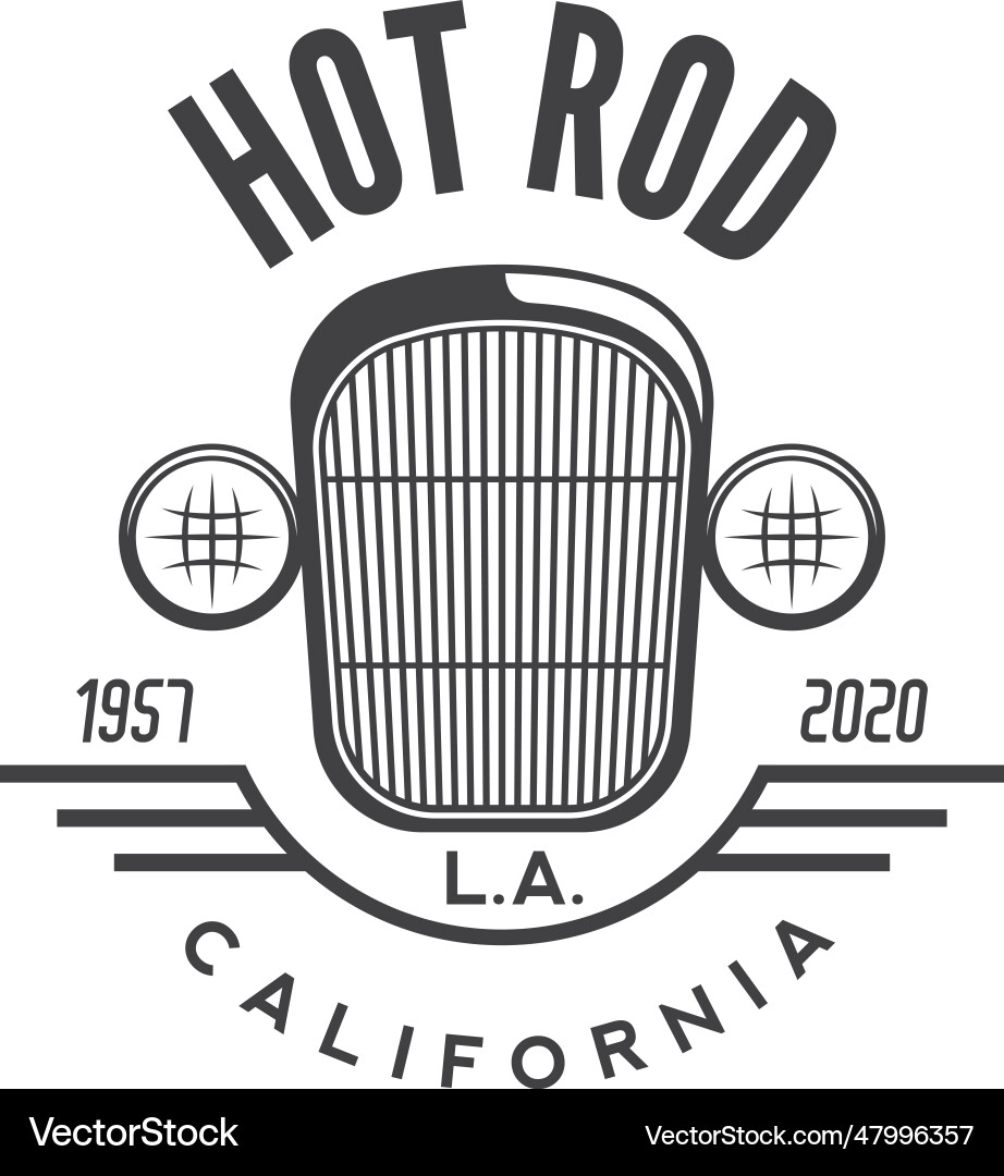 Hot rod grill emblem isolated on white background Vector Image