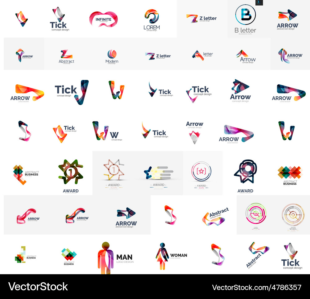 Large corporate company logo collection universal Vector Image