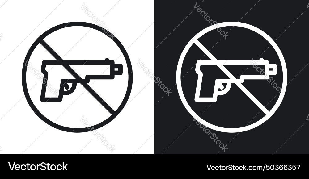 No gun icon set prohibition safety control symbol Vector Image