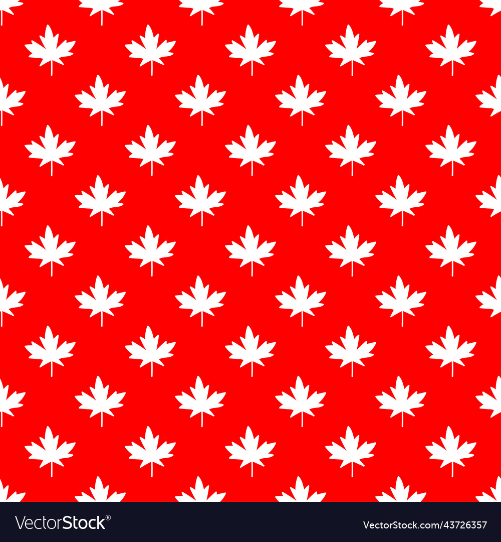 Red maple canada seamless pattern Royalty Free Vector Image