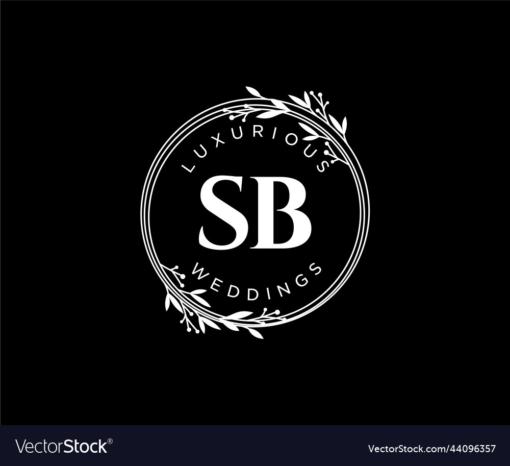 Sb initials letter wedding monogram logos Vector Image