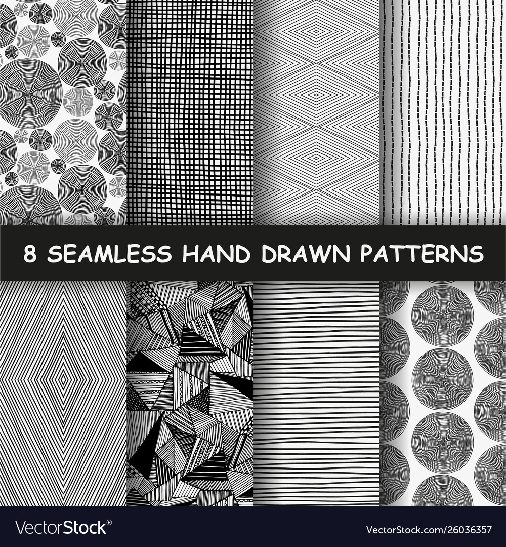 Seamless hand drawn pattern Royalty Free Vector Image
