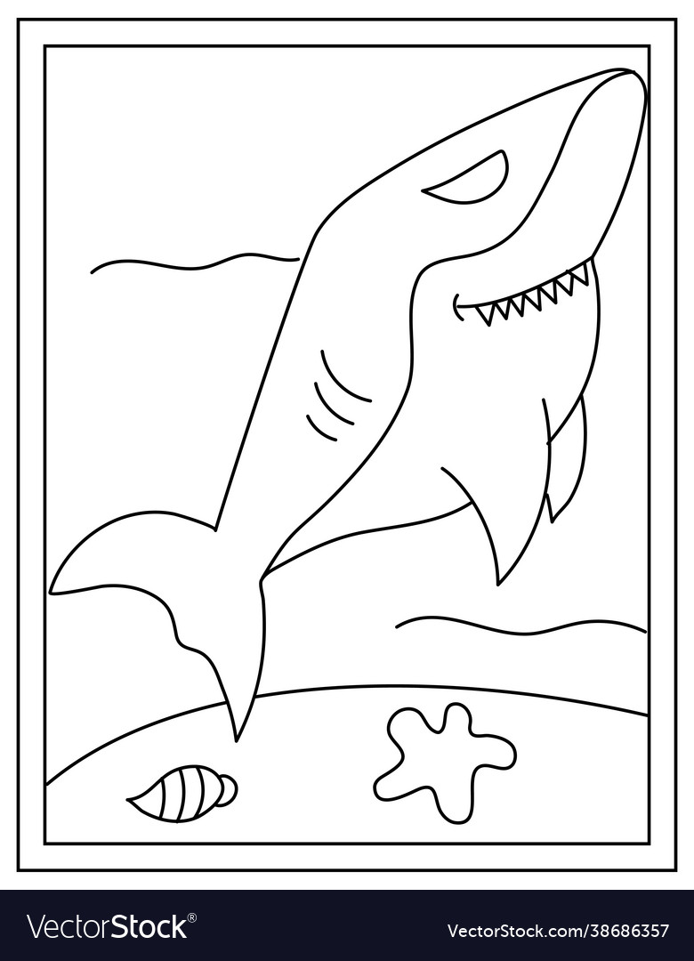 Selachimorpha template Royalty Free Vector Image