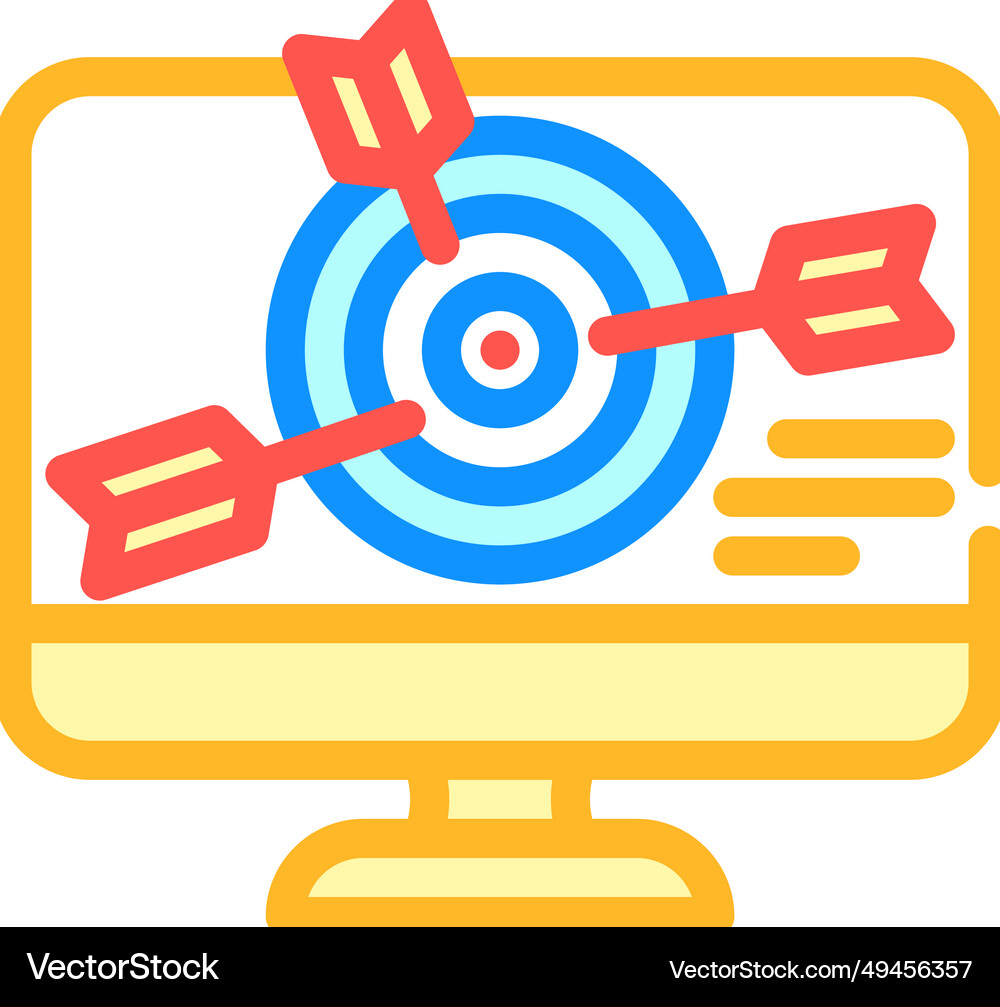 Targeted ads social media color icon Royalty Free Vector