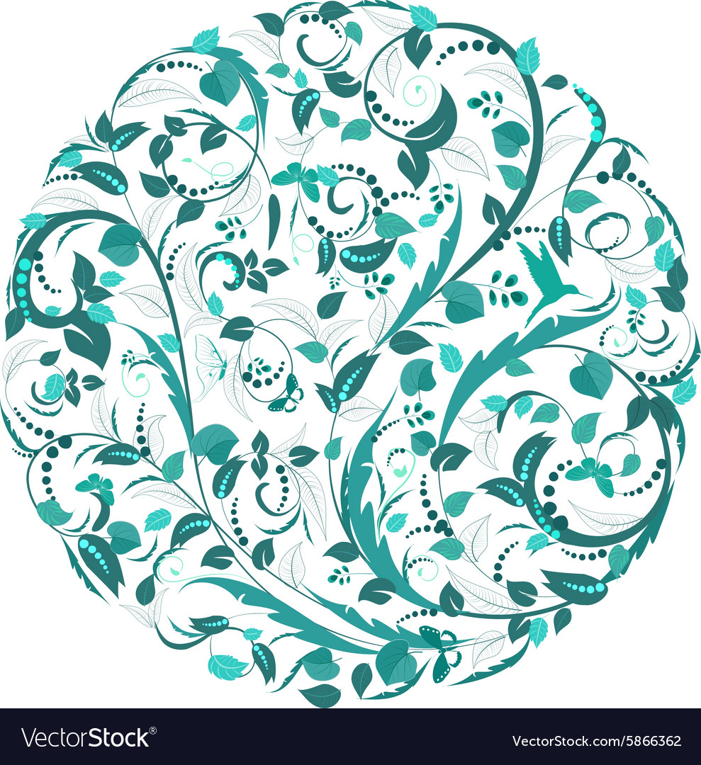 Abstract circular pattern of floral Royalty Free Vector
