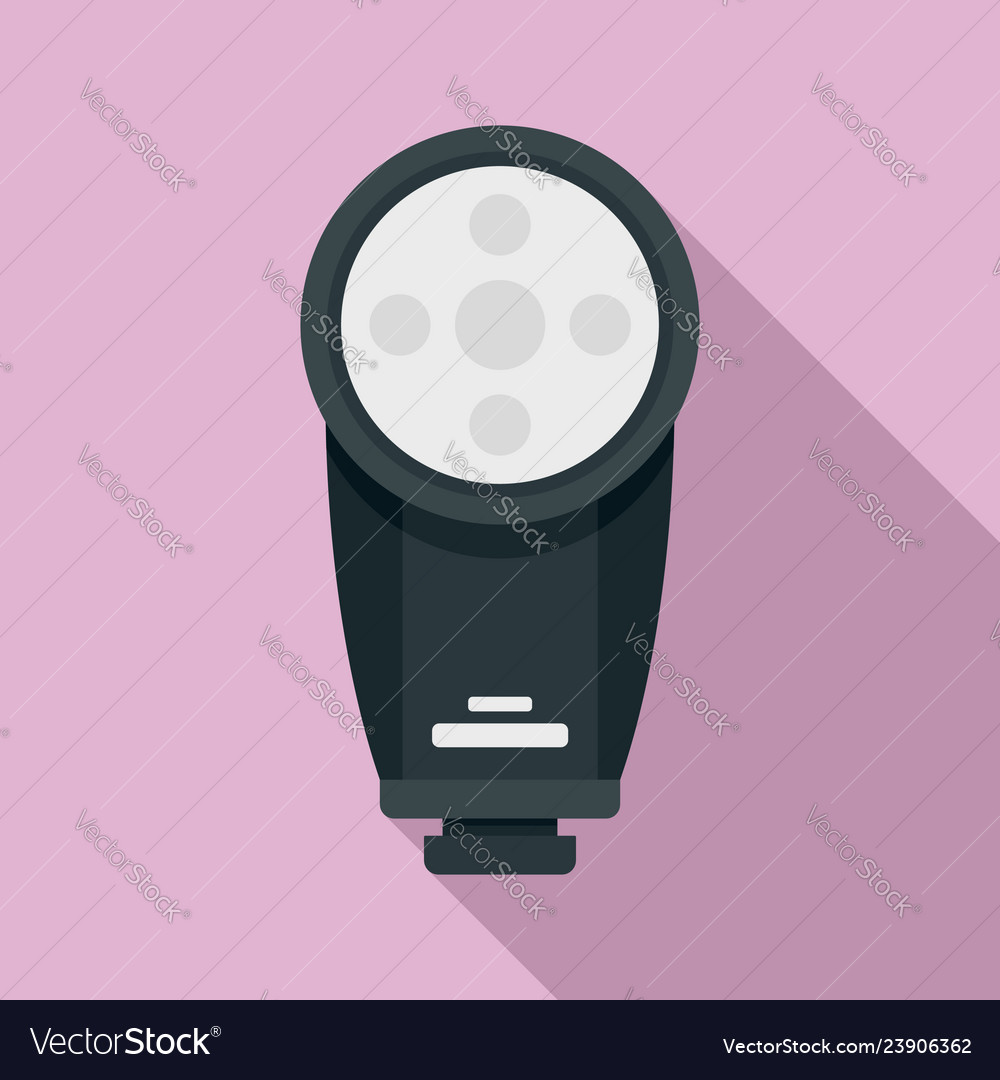 Camera led flash icon flat style Royalty Free Vector Image