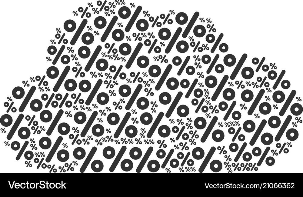 Cloud composition of percent icons Royalty Free Vector Image