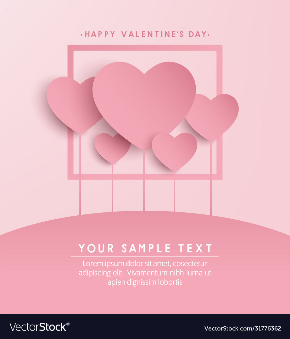 Happy Valentines Day Banner Design Royalty Free Vector Image