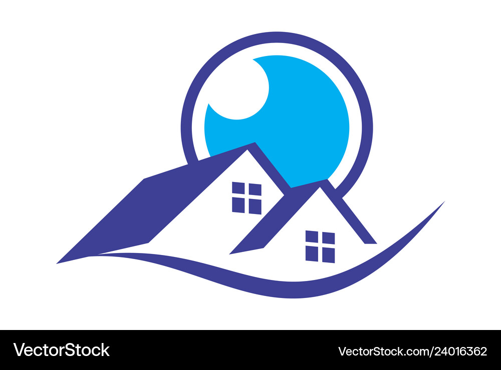 Home eye vision residence logo icon Royalty Free Vector