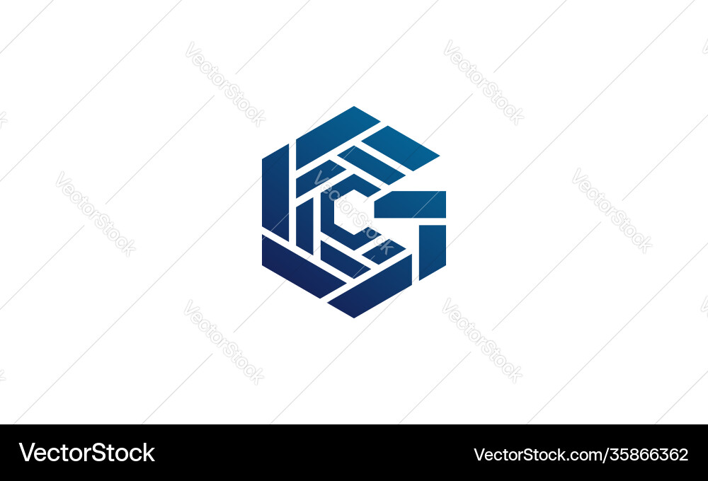 Letter gc hexagonal modern logo symbol icon Vector Image