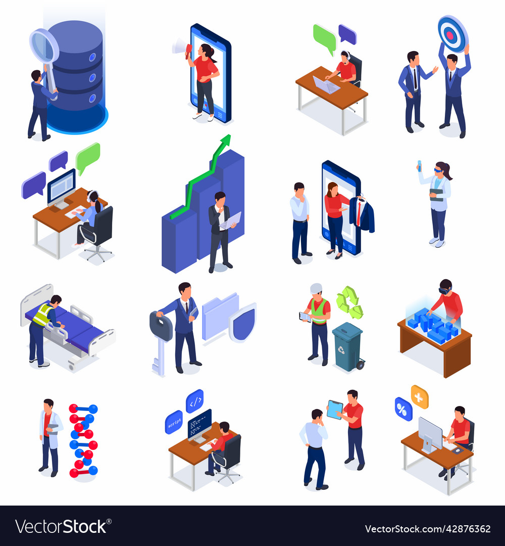 Modern future professions set Royalty Free Vector Image