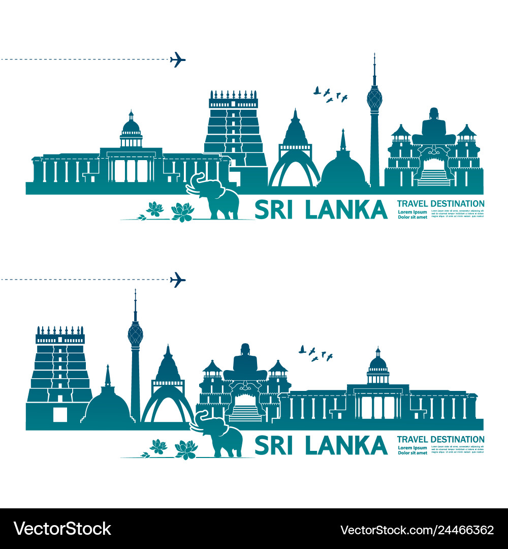 Sri lanka travel destination Royalty Free Vector Image