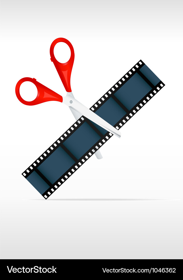 Video Editing with Scissors and Film Royalty Free Vector