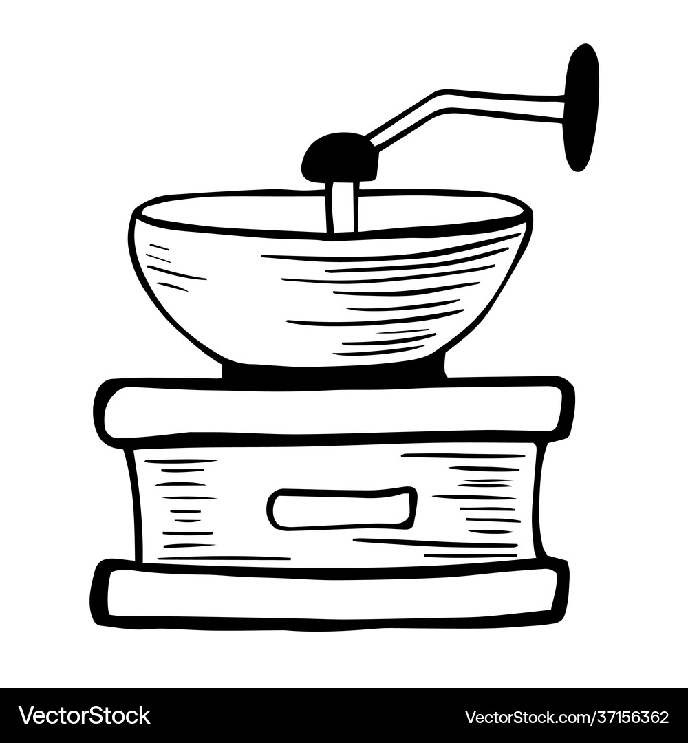 Vintage coffee grinder hand manual coffee grinder Vector Image