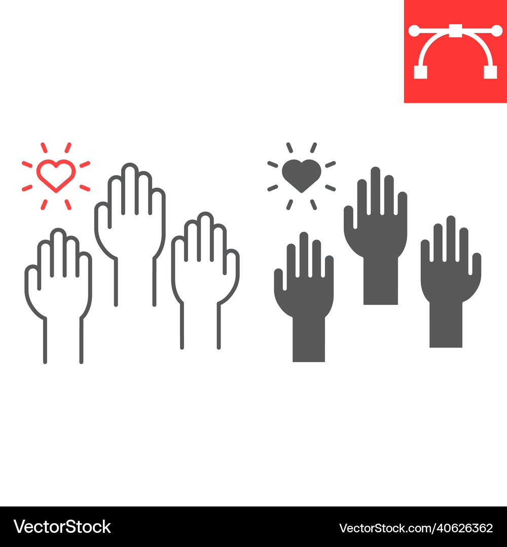 Volunteering line and glyph icon Royalty Free Vector Image