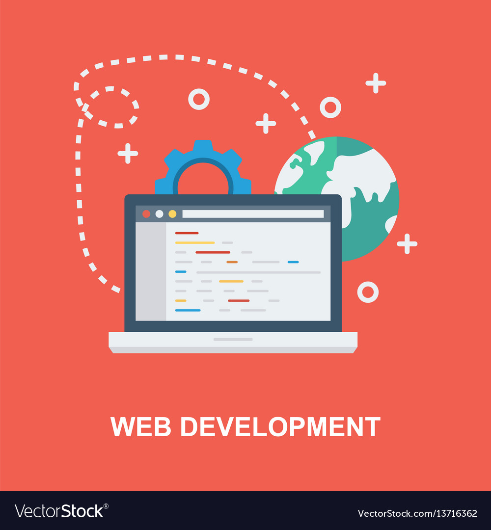Web development concept design Royalty Free Vector Image