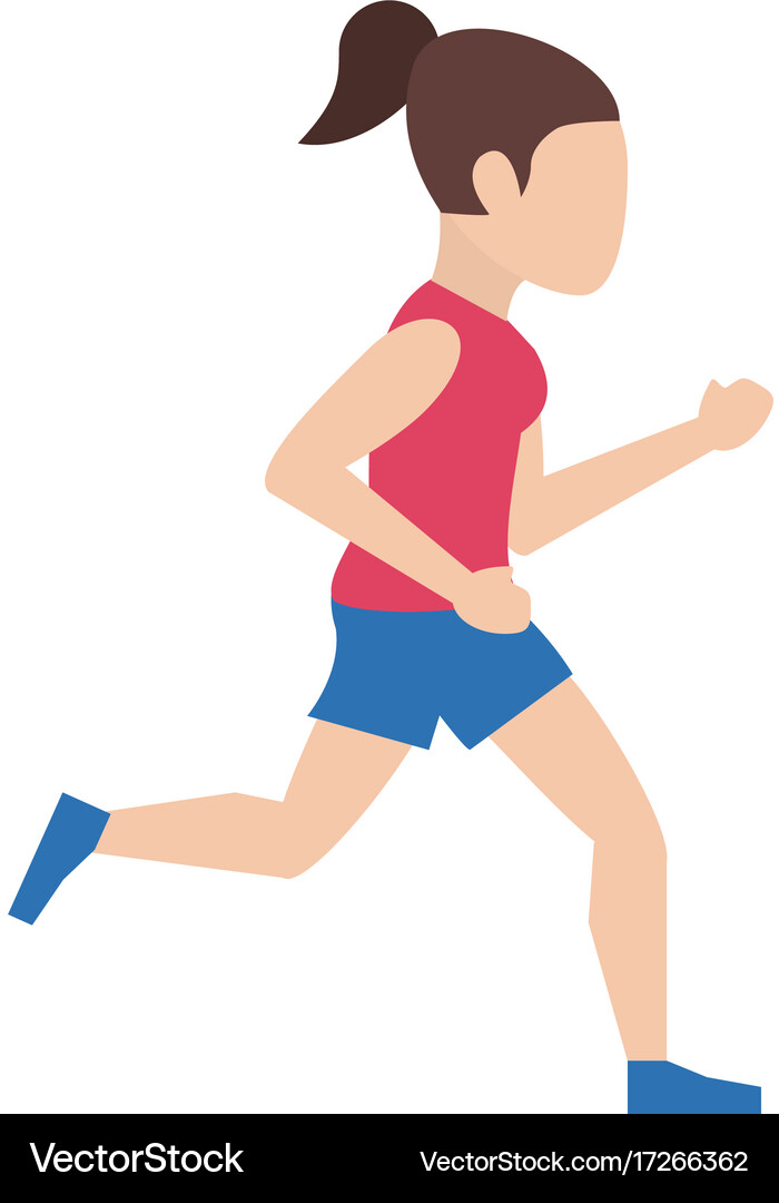 Woman running or jogging icon image Royalty Free Vector