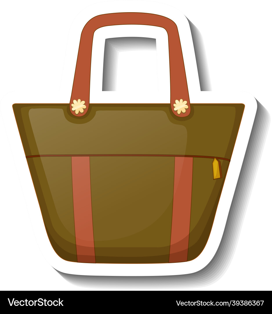 A sticker template with unisex handbag isolated Vector Image