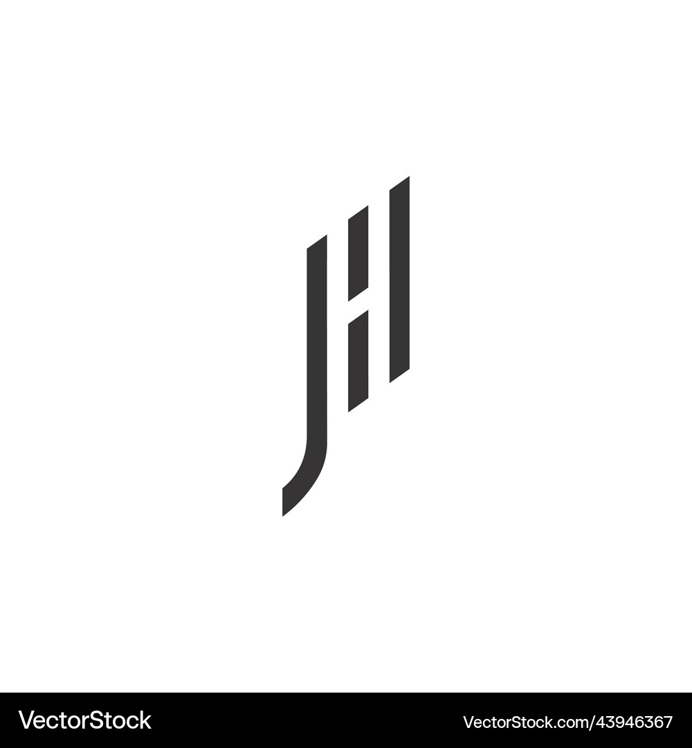 Alphabet initials logo jh hj j and h Royalty Free Vector