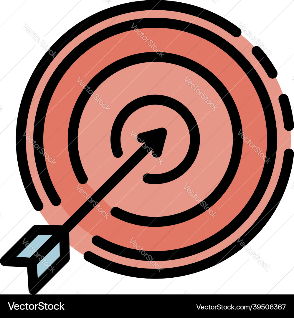Arrow right on target icon color outline Vector Image