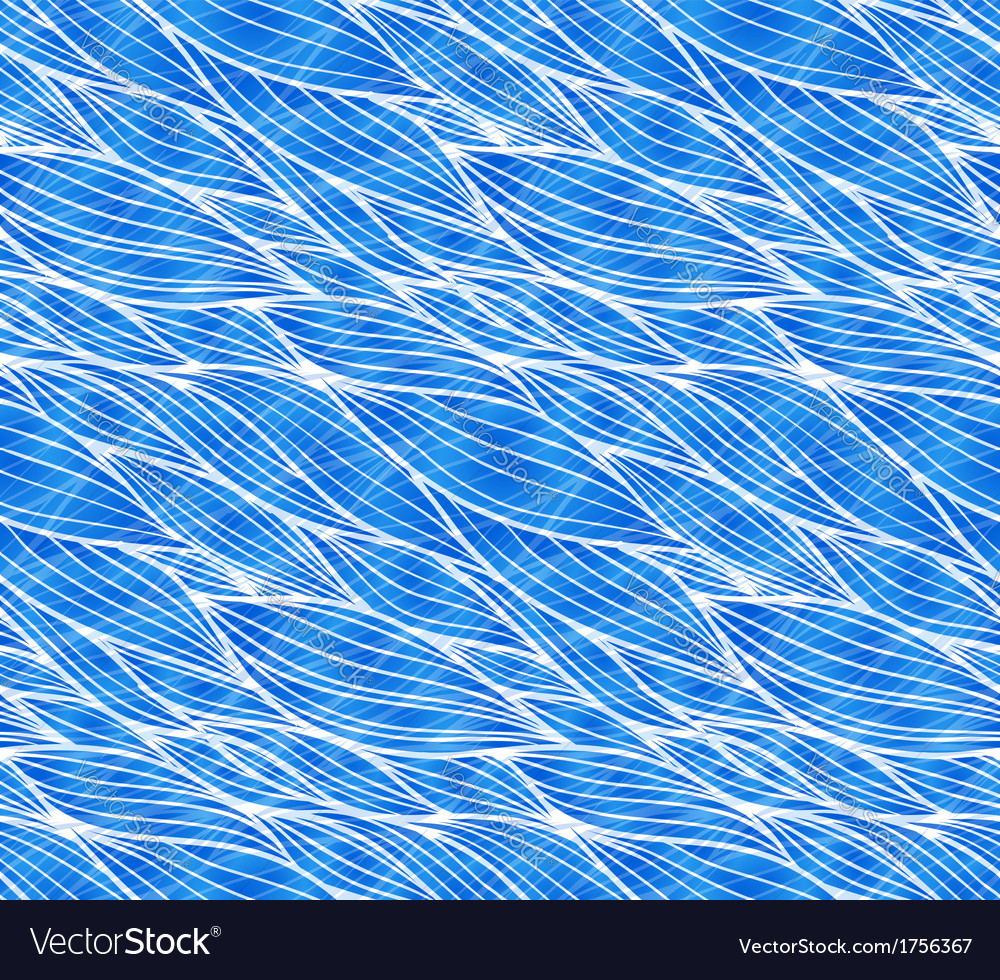 Blue doodle waves seamless pattern Royalty Free Vector Image