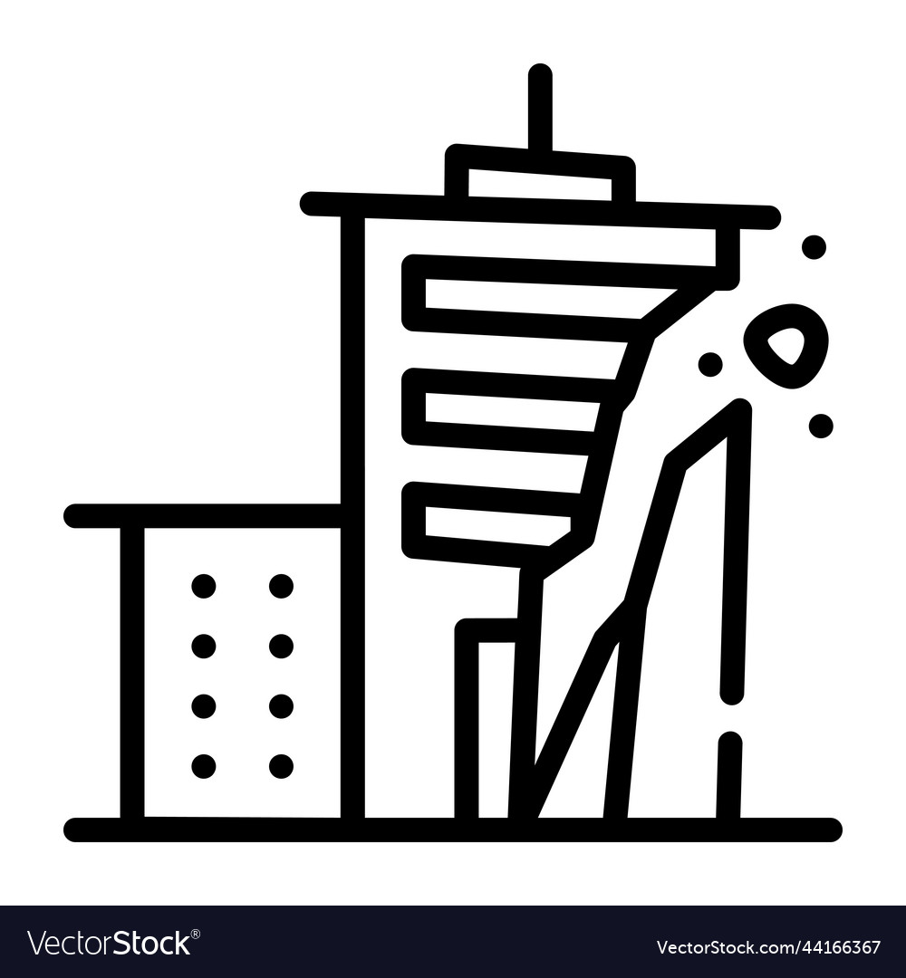 Building damage Royalty Free Vector Image - VectorStock