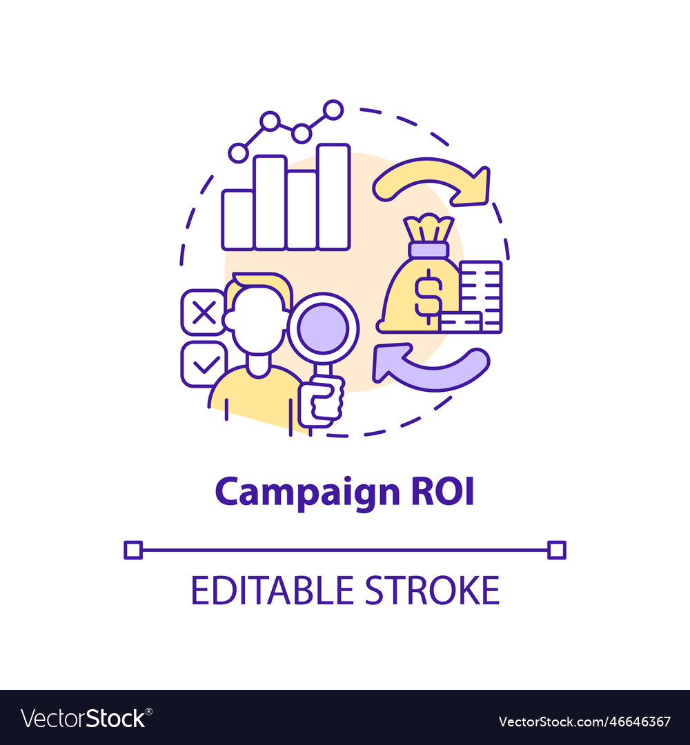 Campaign roi concept icon Royalty Free Vector Image Campaign roi concept icon Royalty Free Vector Image