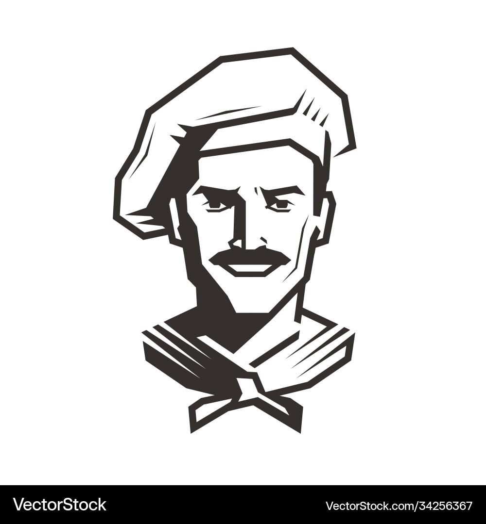 Chef logo cook symbol food service Royalty Free Vector Image