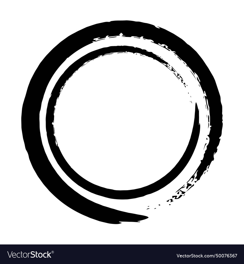 Circle frame border grunge background shape Vector Image