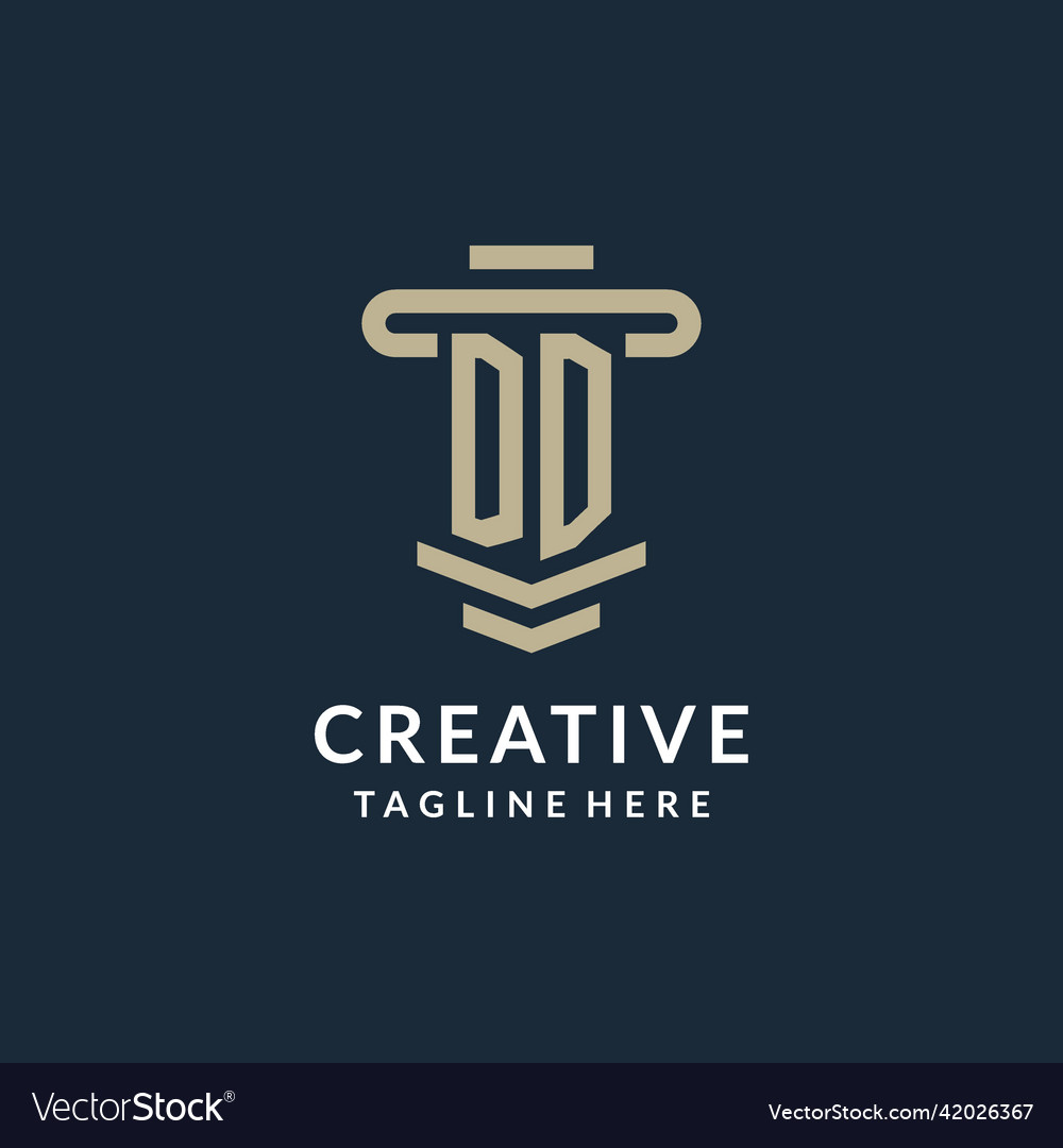 Dd initial logo monogram with simple luxury Vector Image