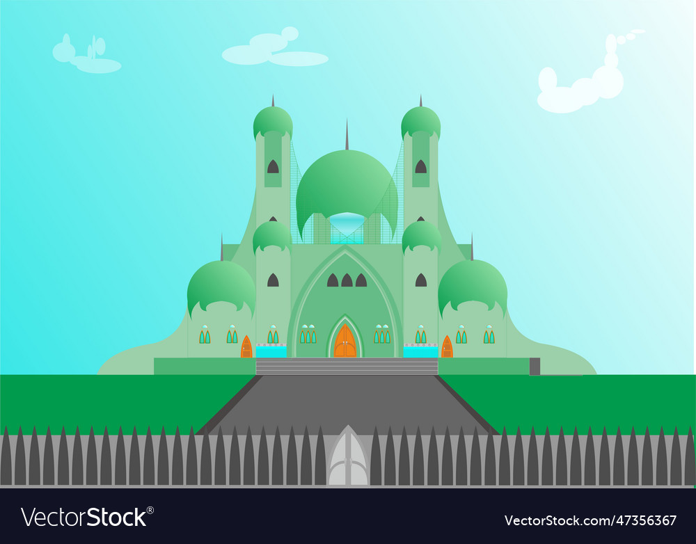 Green mosque Royalty Free Vector Image - VectorStock