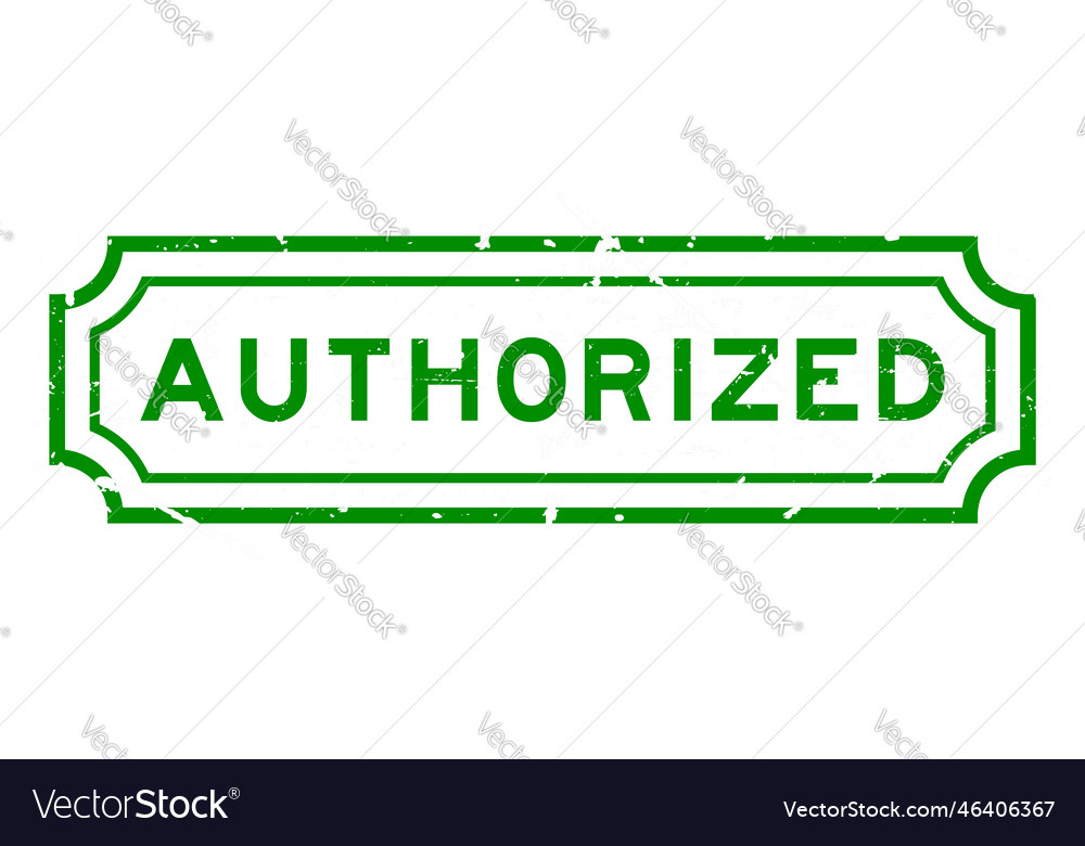 Grunge green authorized word rubber seal stamp Vector Image