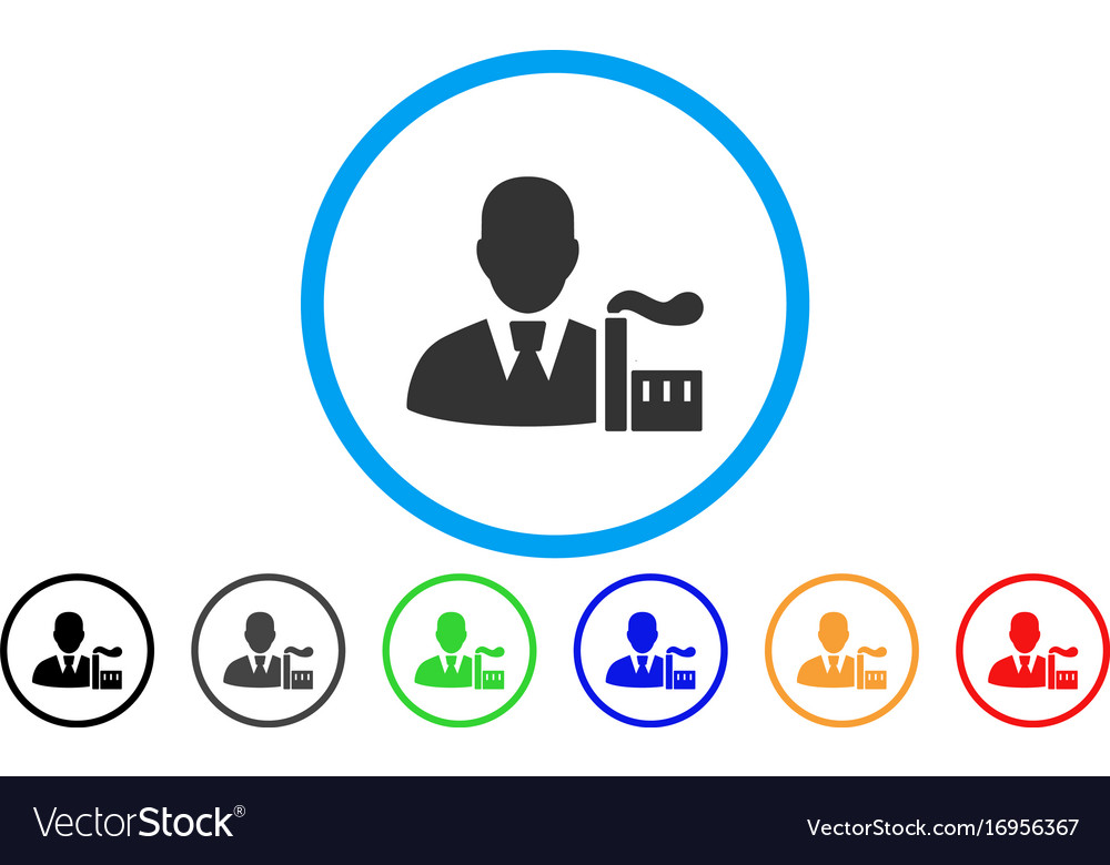 Industry capitalist rounded icon Royalty Free Vector Image